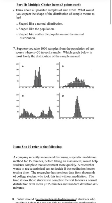 Solved Part II. Multiple-Choice Items (3 points each) 6. | Chegg.com