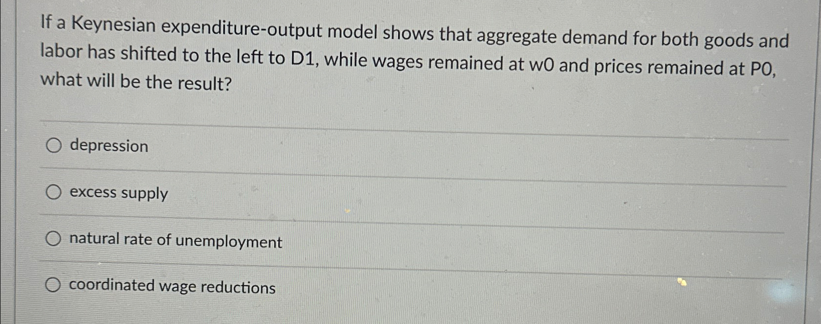 Solved If a Keynesian expenditure-output model shows that | Chegg.com