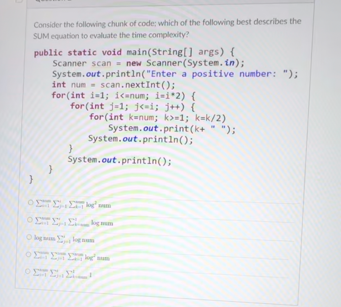 Solved Consider the following chunk of code; which of the | Chegg.com