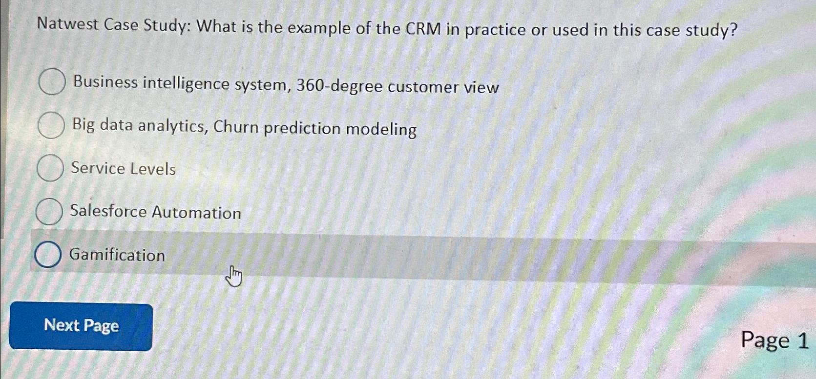 Solved Natwest Case Study: What is the example of the CRM in | Chegg.com