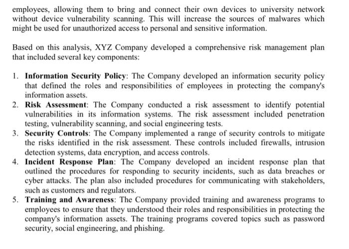 Solved 2- Second Task - Project: Risk Identification and | Chegg.com