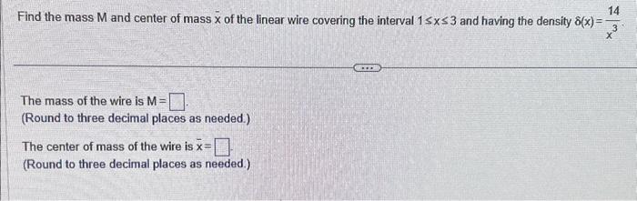 Solved Find the mass M and center of mass x of the linear | Chegg.com