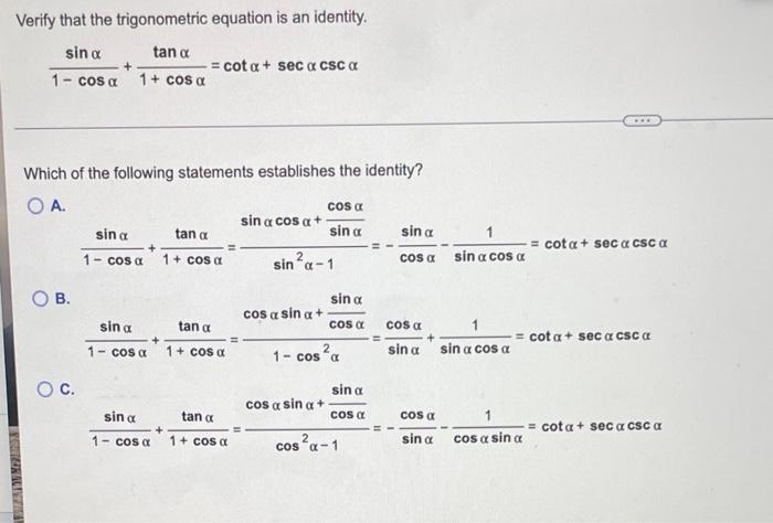 Solved Verify that the trigonometric equation is an | Chegg.com