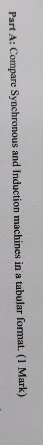 Solved Part A: Compare Synchronous and Induction machines in | Chegg.com
