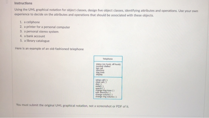 Solved Instructions Using The Uml Graphical Notation For