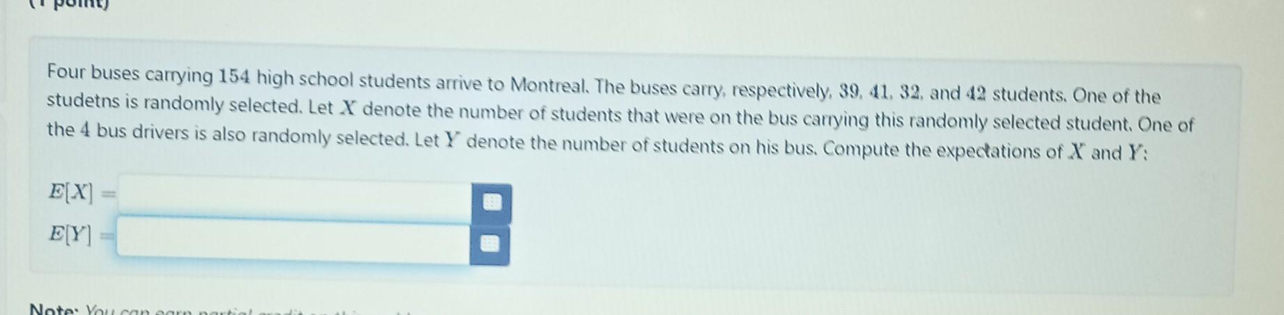 Solved Four buses carrying 154 high school students arrive | Chegg.com