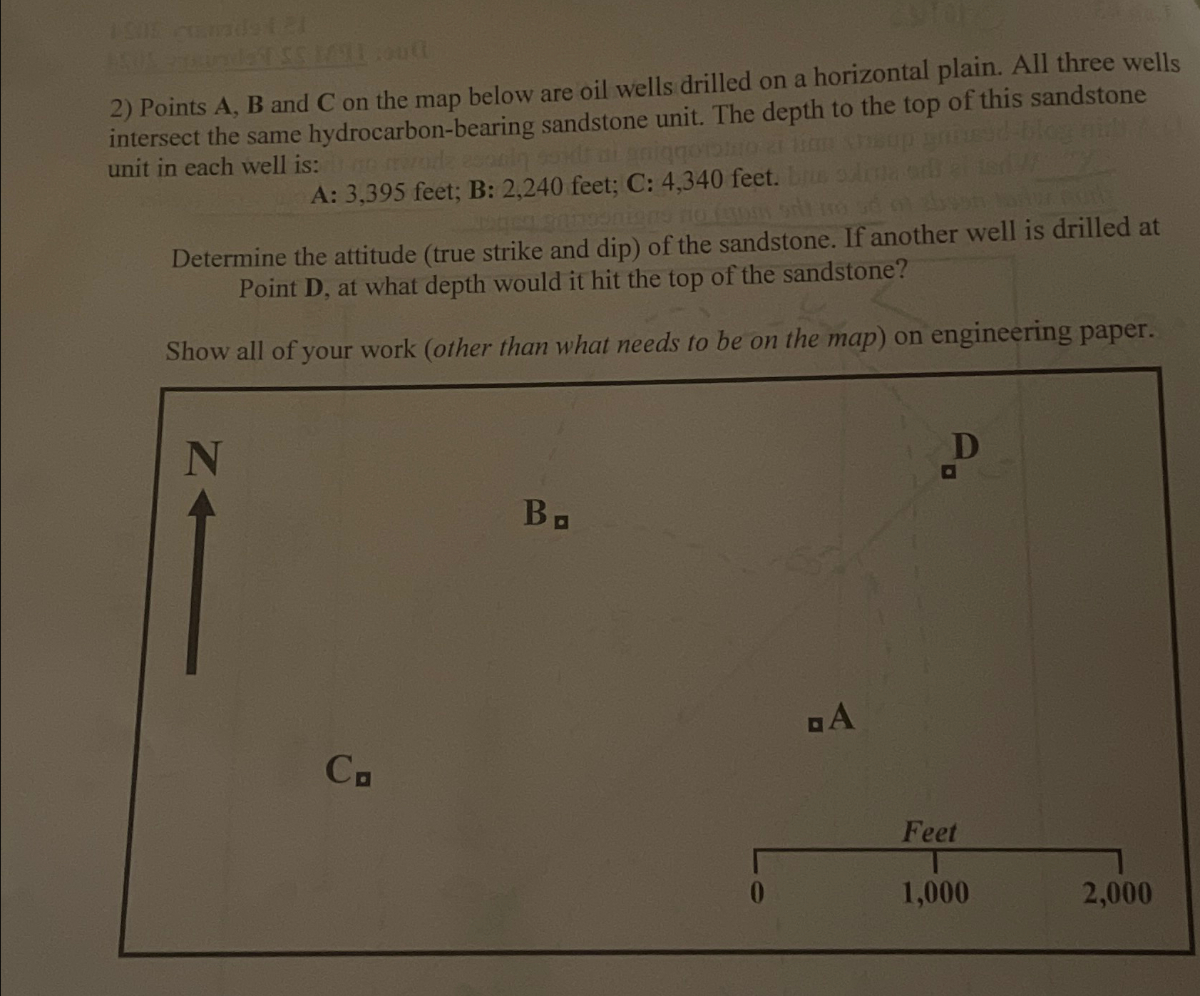 Solved Points A, ﻿B and C ﻿on the map below are oil wells | Chegg.com