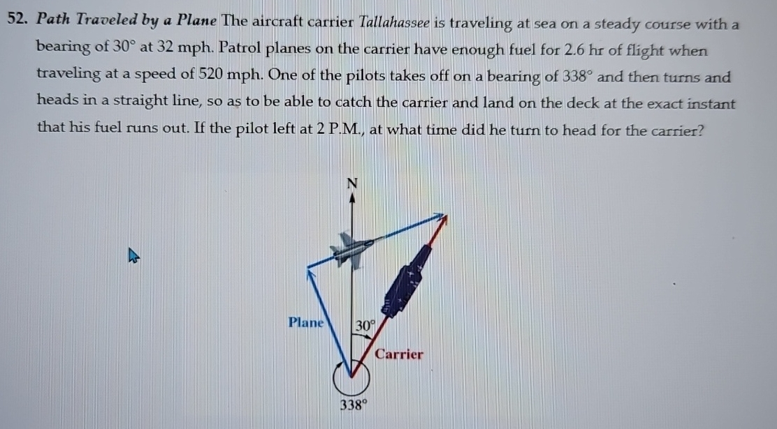 Solved Path Traveled by a Plane The aircraft carrier | Chegg.com