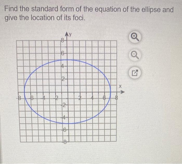 Solved 1) find the standard form of the eq of eclipse & | Chegg.com