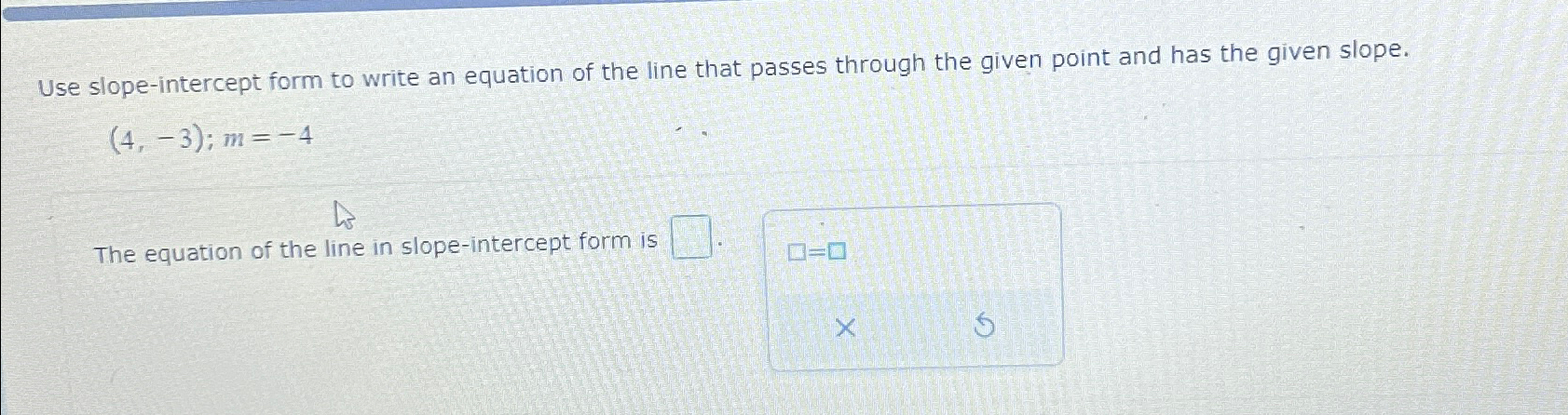 Solved Use slope-intercept form to write an equation of the | Chegg.com