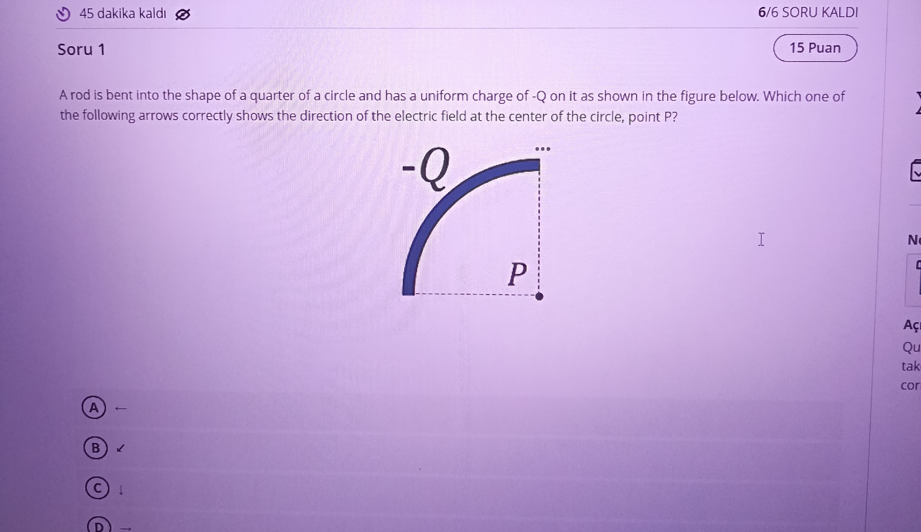 Solved A rod is bent into the shape of a quarter of a circle | Chegg.com