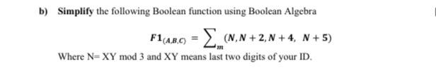 Solved b) Simplify the following Boolean function using | Chegg.com