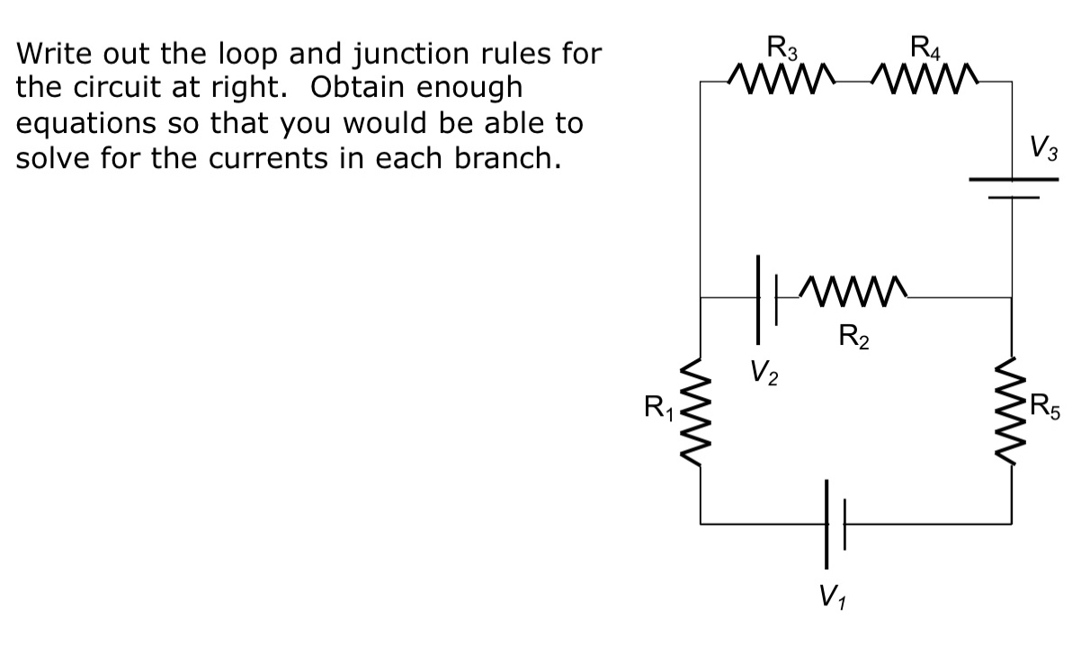Solved Write out the loop and junction rules for the circuit | Chegg.com