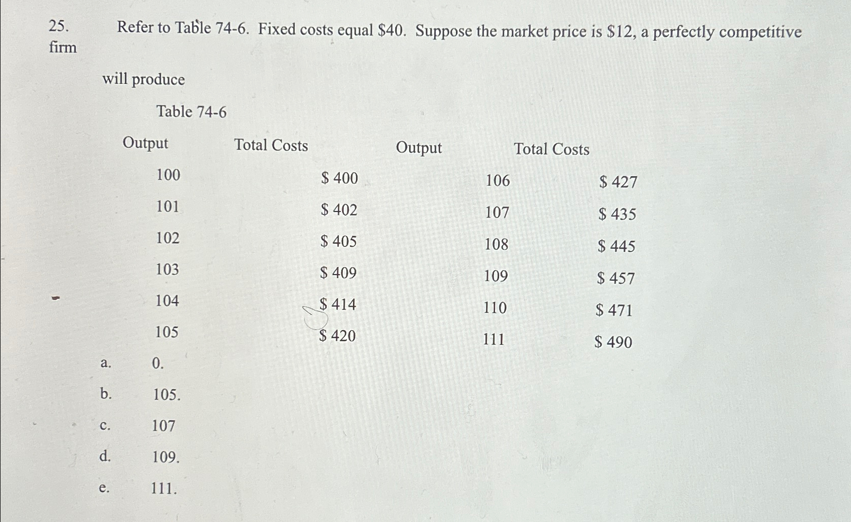 Solved Refer to Table 74-6. ﻿Fixed costs equal $40. ﻿Suppose | Chegg.com