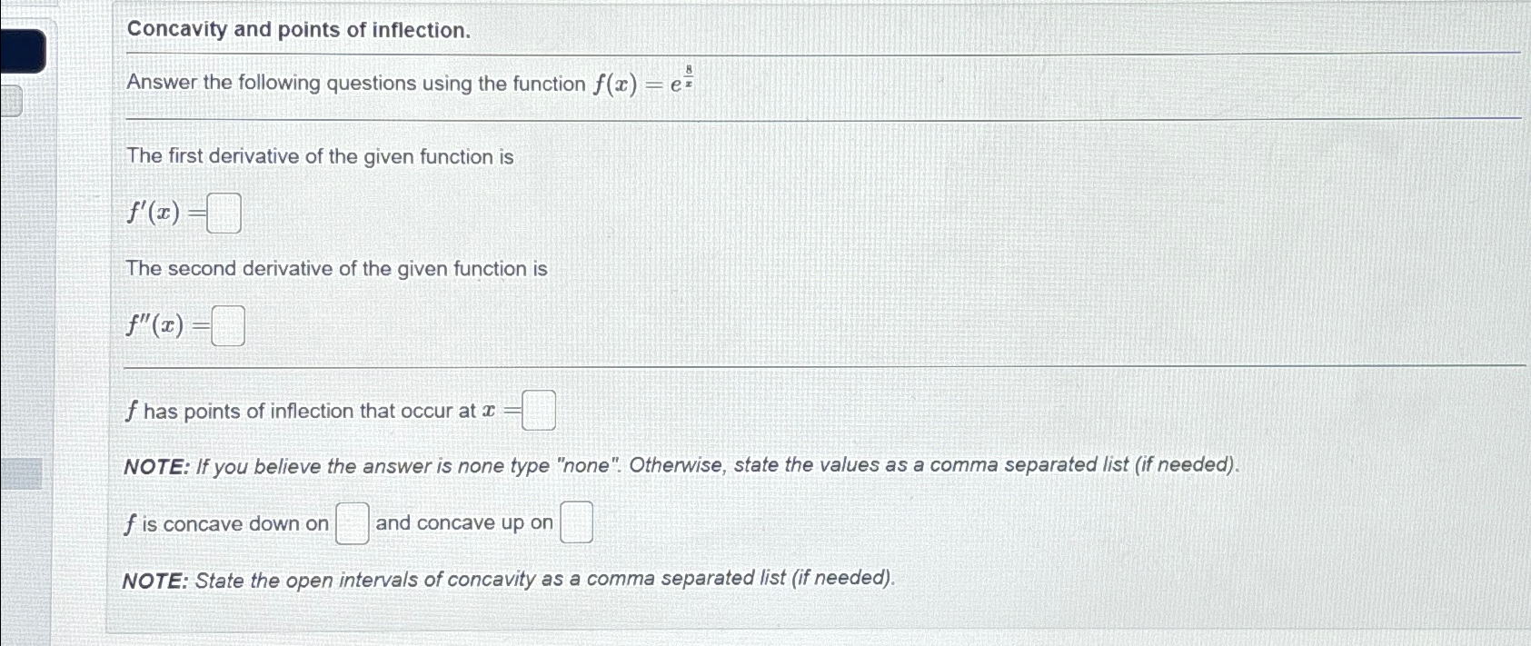 Solved Concavity and points of inflection.Answer the | Chegg.com