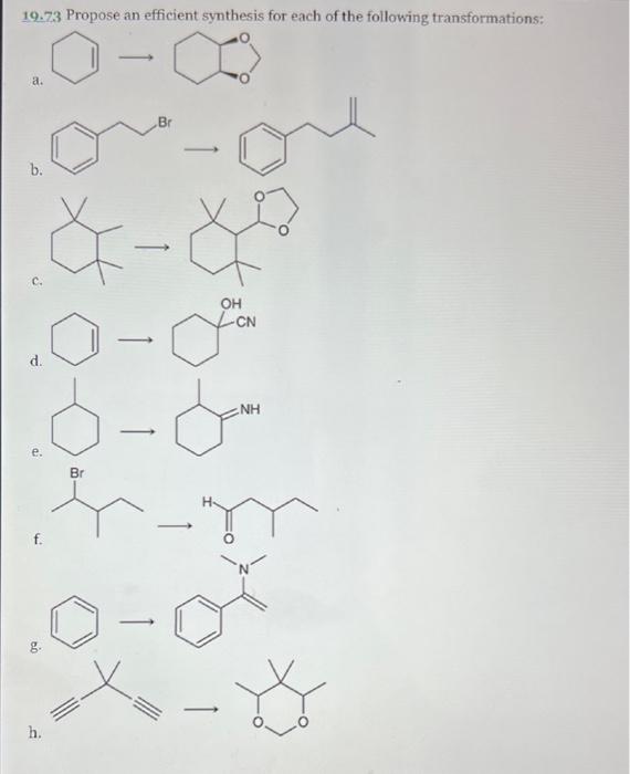 Solved 19.73 Propose an efficient synthesis for each of the | Chegg.com
