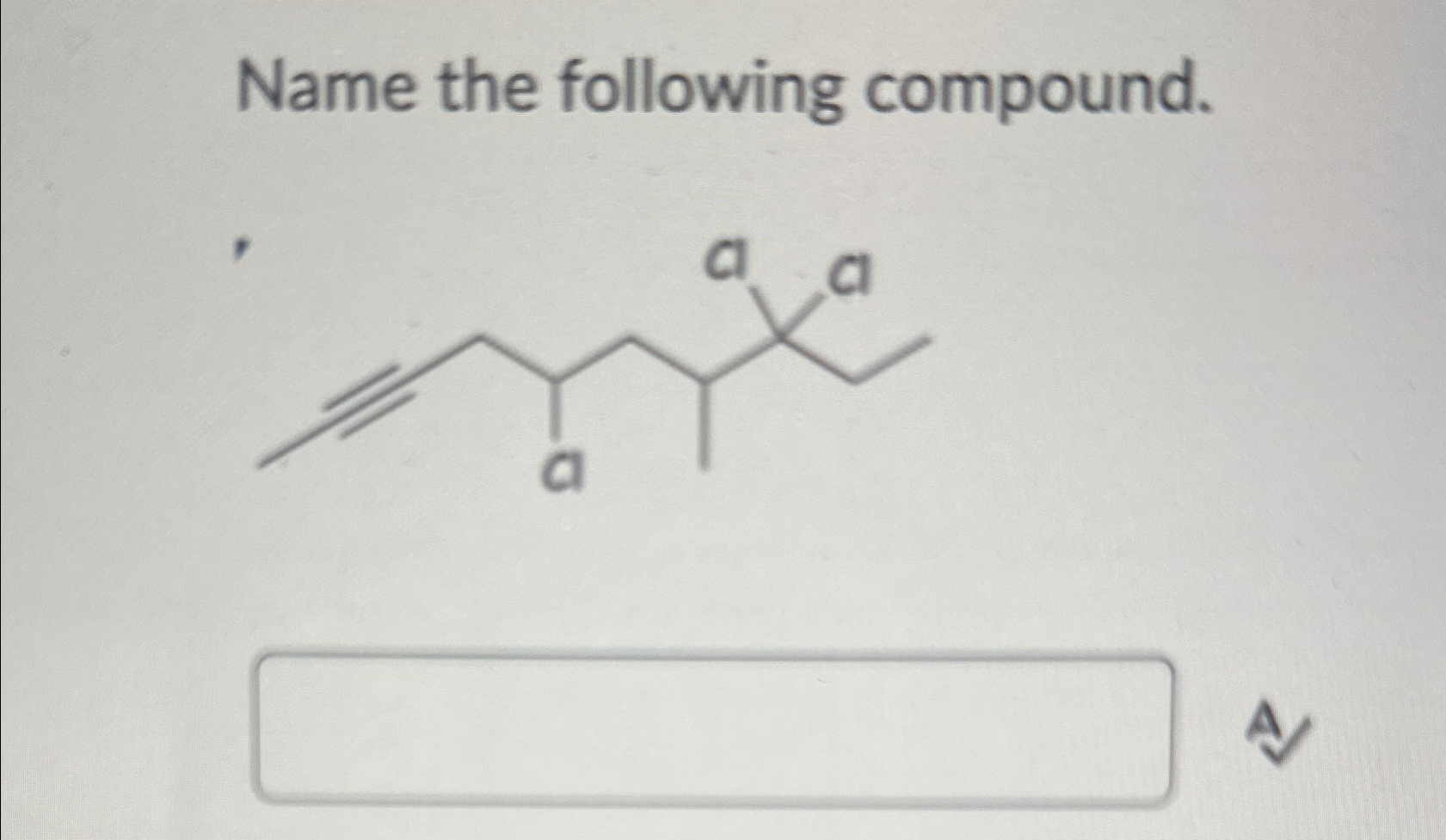 Solved Name the following compound. | Chegg.com