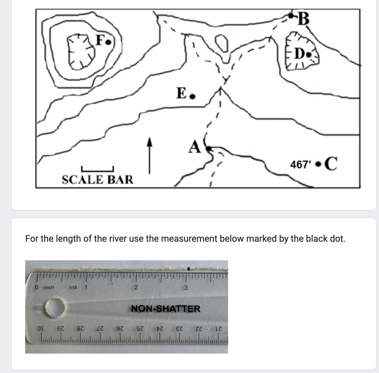 Solved The scale bar measures 9/16 ﻿of an inch = 6,000 | Chegg.com