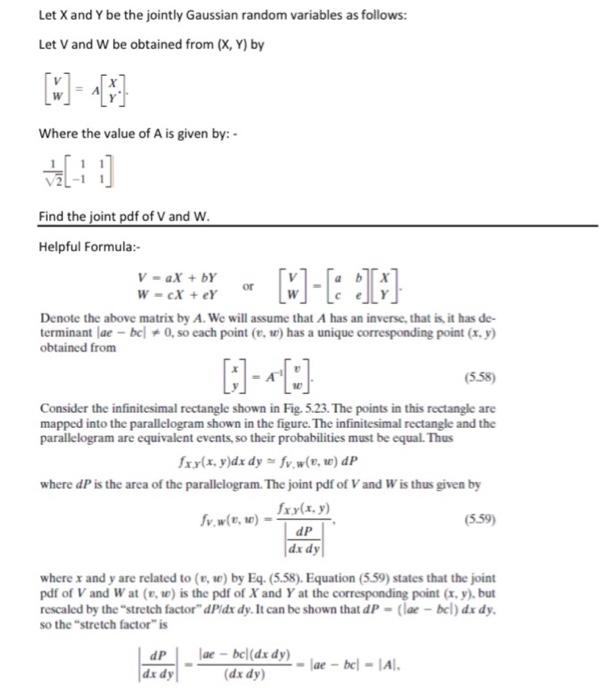 Solved Let X and Y be the jointly Gaussian random variables | Chegg.com