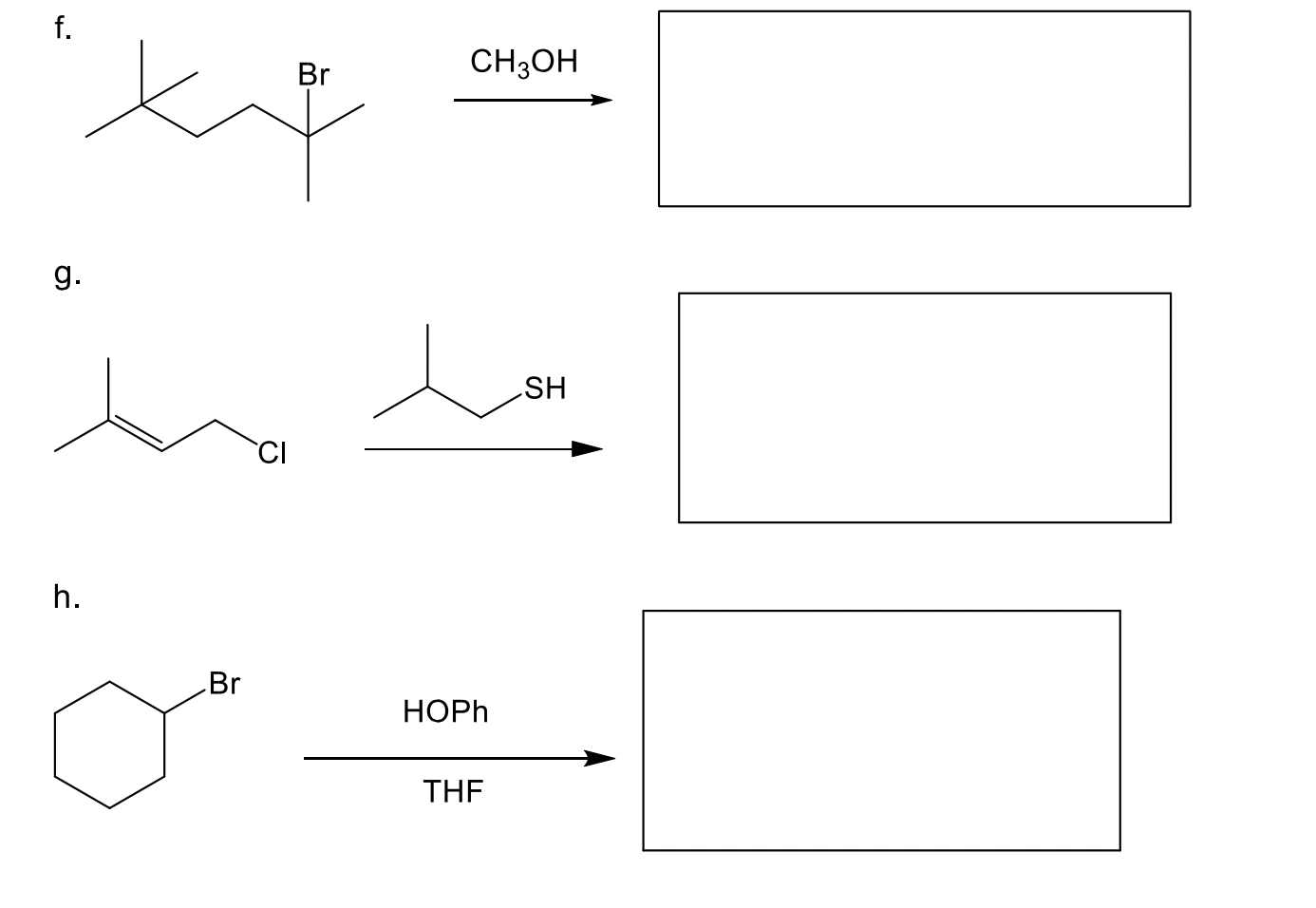 Fill in the boxes with the missing alkyl halide | Chegg.com