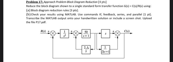 Solved Problem 17: Approach Problem-Block Diagram Reduction | Chegg.com