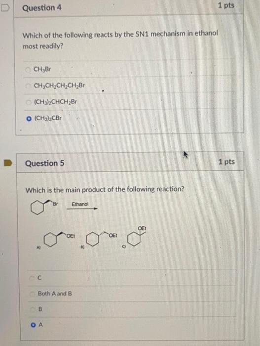 Solved Which of the following reacts by the SN1 mechanism in | Chegg.com