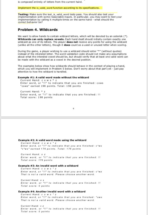 Programming Assignment 3 Word Game In this problem | Chegg.com