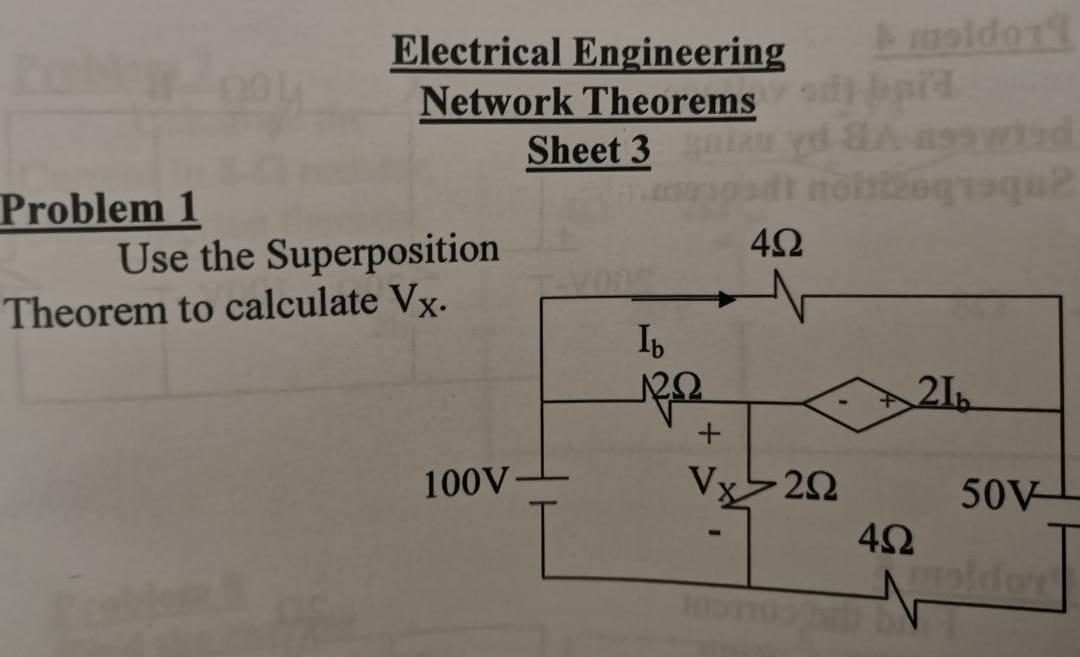 Solved Electrical Engineering moldots Network Theorems! | Chegg.com