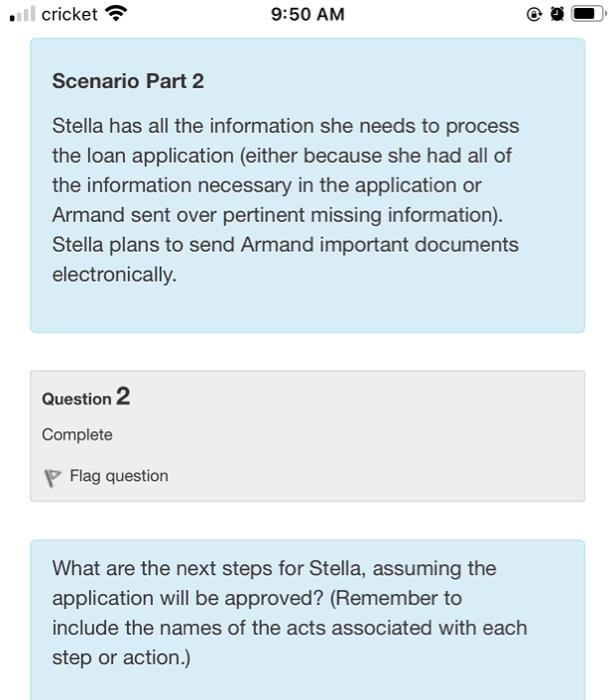 Solved Scenario Part 1 Stella is a licensed MLO and takes a | Chegg.com