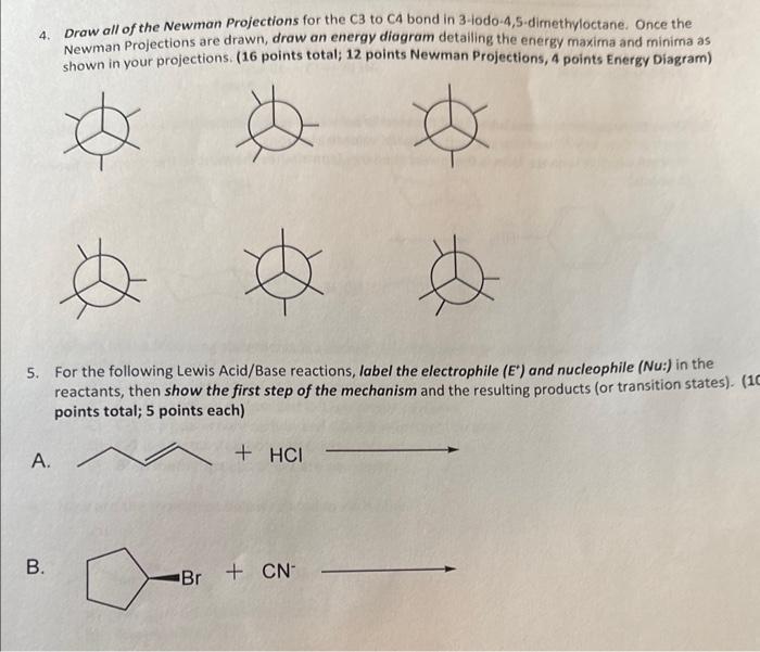 Solved 4. Draw all of the Newman Projections for the C3 to | Chegg.com