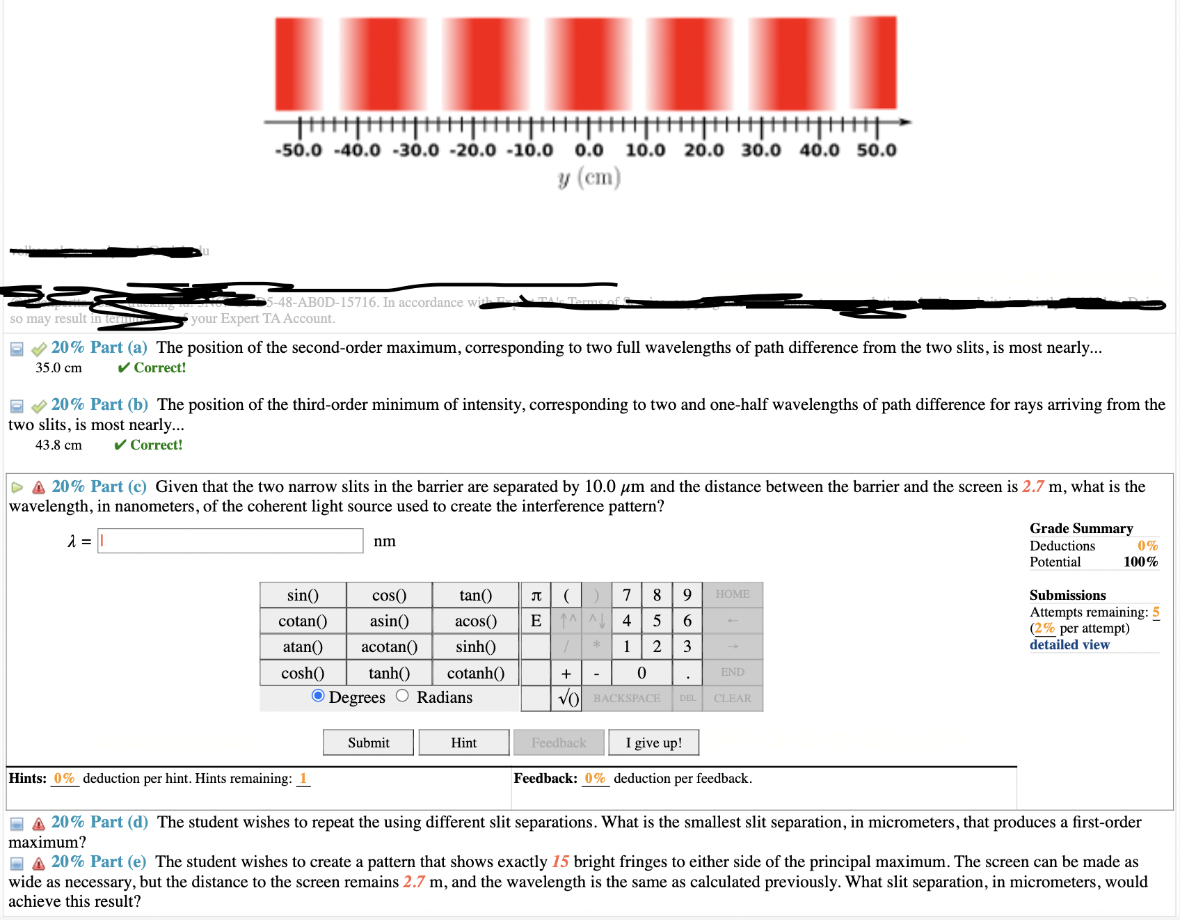 Solved 20% ﻿Part (a) ﻿The position of the second-order | Chegg.com