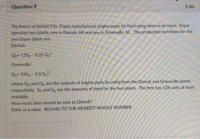The Return of Detroit City: Enpar manufactures engine | Chegg.com