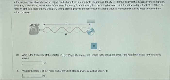 Solved In the arrangement shown below, an object can be hung | Chegg.com