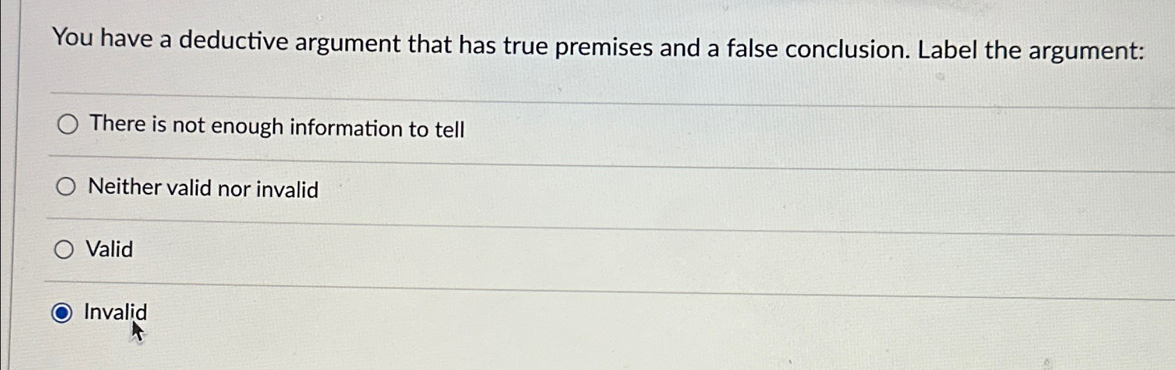 Solved You have a deductive argument that has true premises | Chegg.com