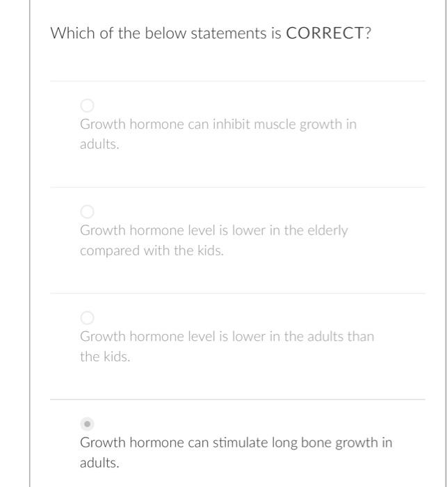 Solved Which of the below statements is CORRECT? Growth | Chegg.com