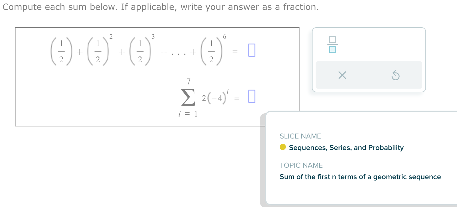 Solved Compute each sum below. If applicable, write your | Chegg.com
