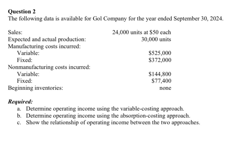 Solved Question 1\table[[,Year 2023,Year 2024],[Units | Chegg.com