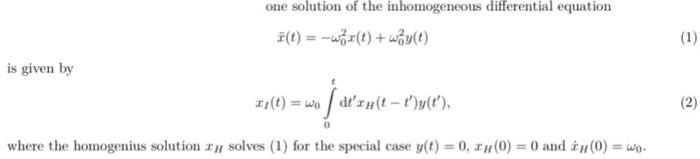 Solved one solution of the inhomogeneous differential | Chegg.com