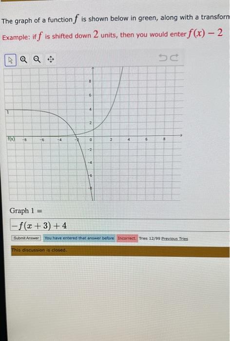Solved The graph of a function f is shown below in green, | Chegg.com