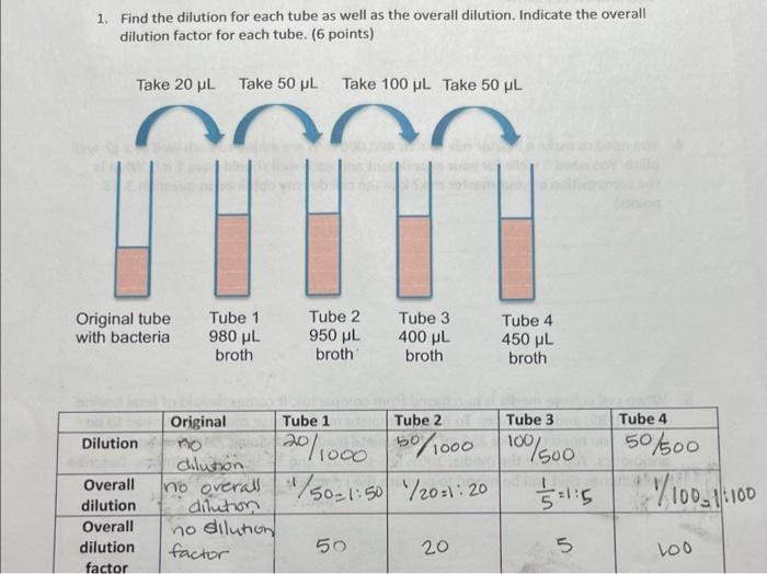 Solved serial dilutions,im trying to figure out if this is | Chegg.com