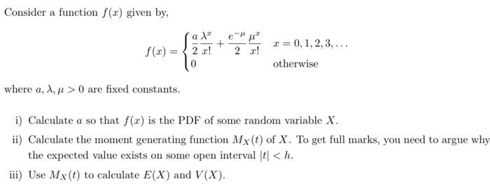 Solved Consider A Function F X Given By