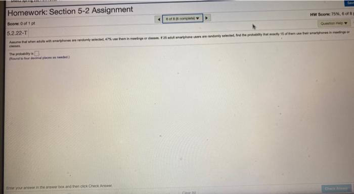 Solved Homework Section 5 2 Assignment Soored Of 1 Pt Of