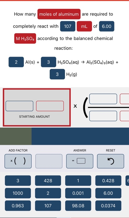 Solved How many moles of aluminum are required to completely | Chegg.com
