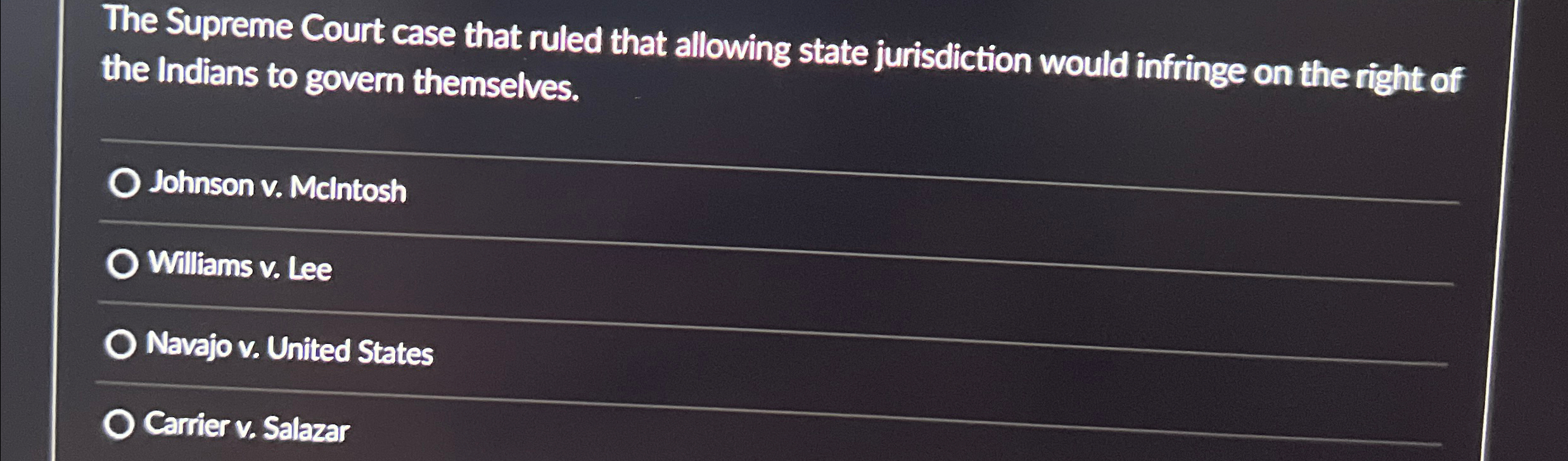 Solved The Supreme Court case that ruled that allowing state | Chegg.com
