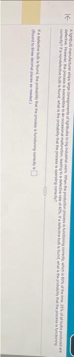 Solved Also, if a nondefective bulb is found, the | Chegg.com