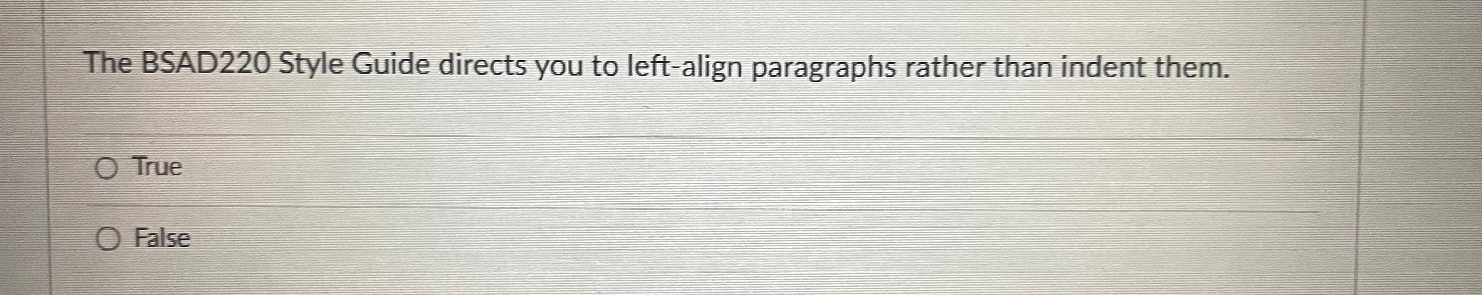 Solved The BSAD220 ﻿Style Guide directs you to left-align | Chegg.com