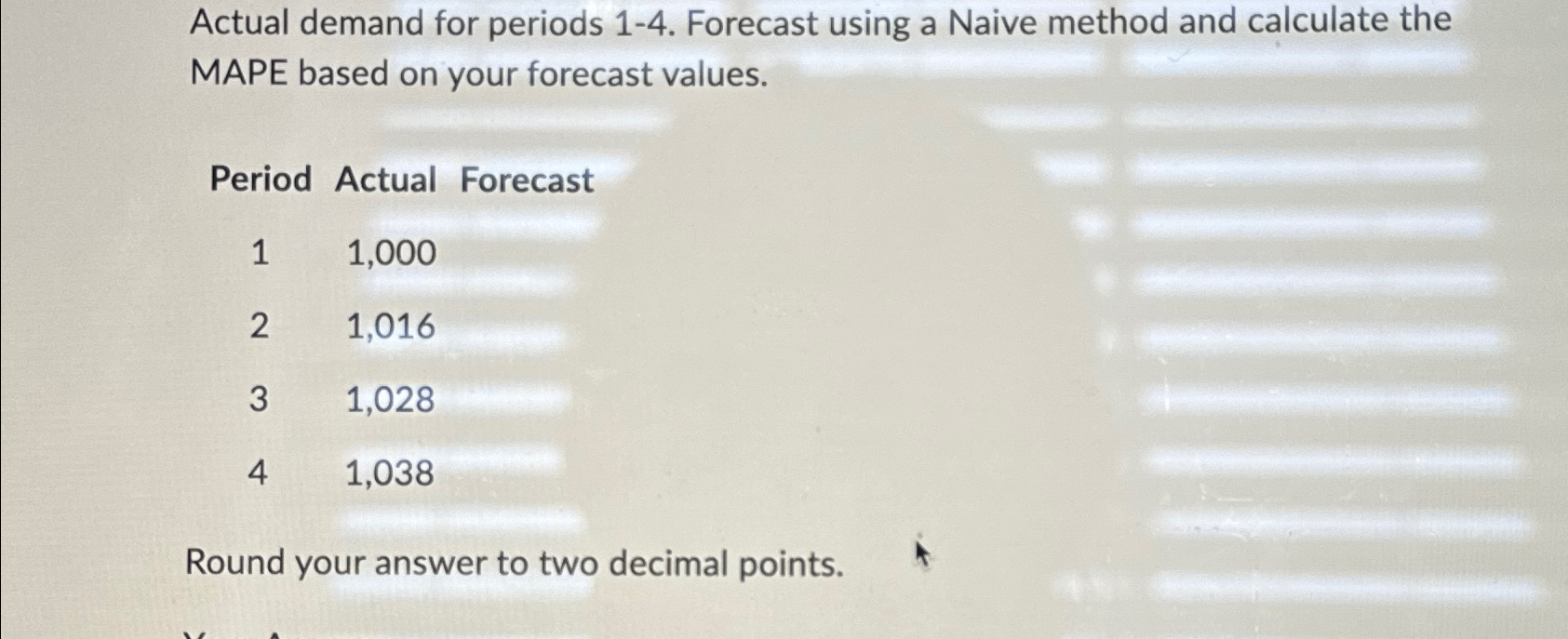 Solved Actual demand for periods 1-4. ﻿Forecast using a | Chegg.com