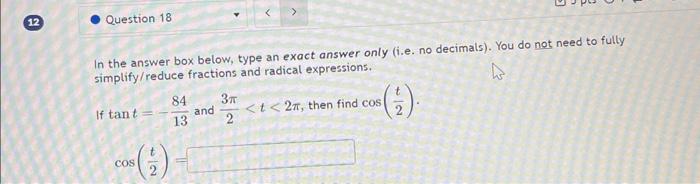 Solved In the answer box below, type an exact answer only | Chegg.com