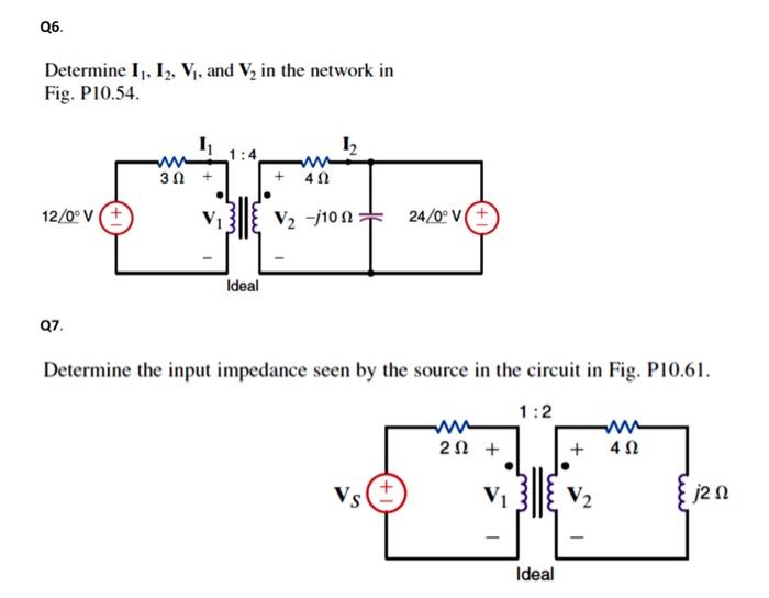 Solved Determine I1,I2,V1, and V2 in the network in Fig. | Chegg.com