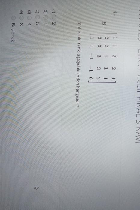 Solved 5- 3x1+6x2+3x3=92x1+5x2−x3=−43x1−2x2−x3=5 denklem | Chegg.com